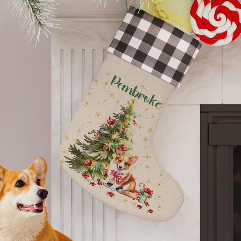 Corgi Christmas Stocking - Etsy