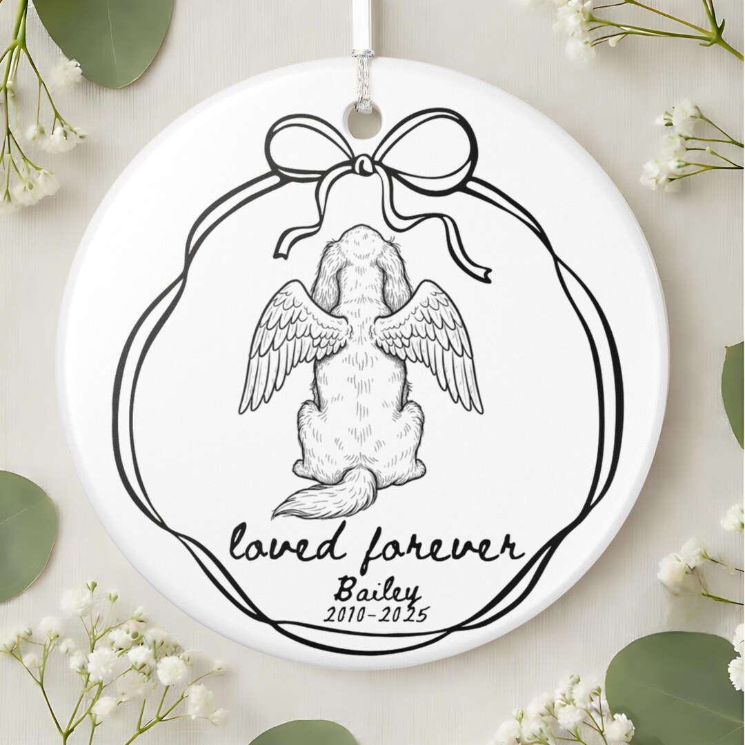 Cocker Spaniel Dog Memorial Ornament, Custom Pet With Angel Wings ...