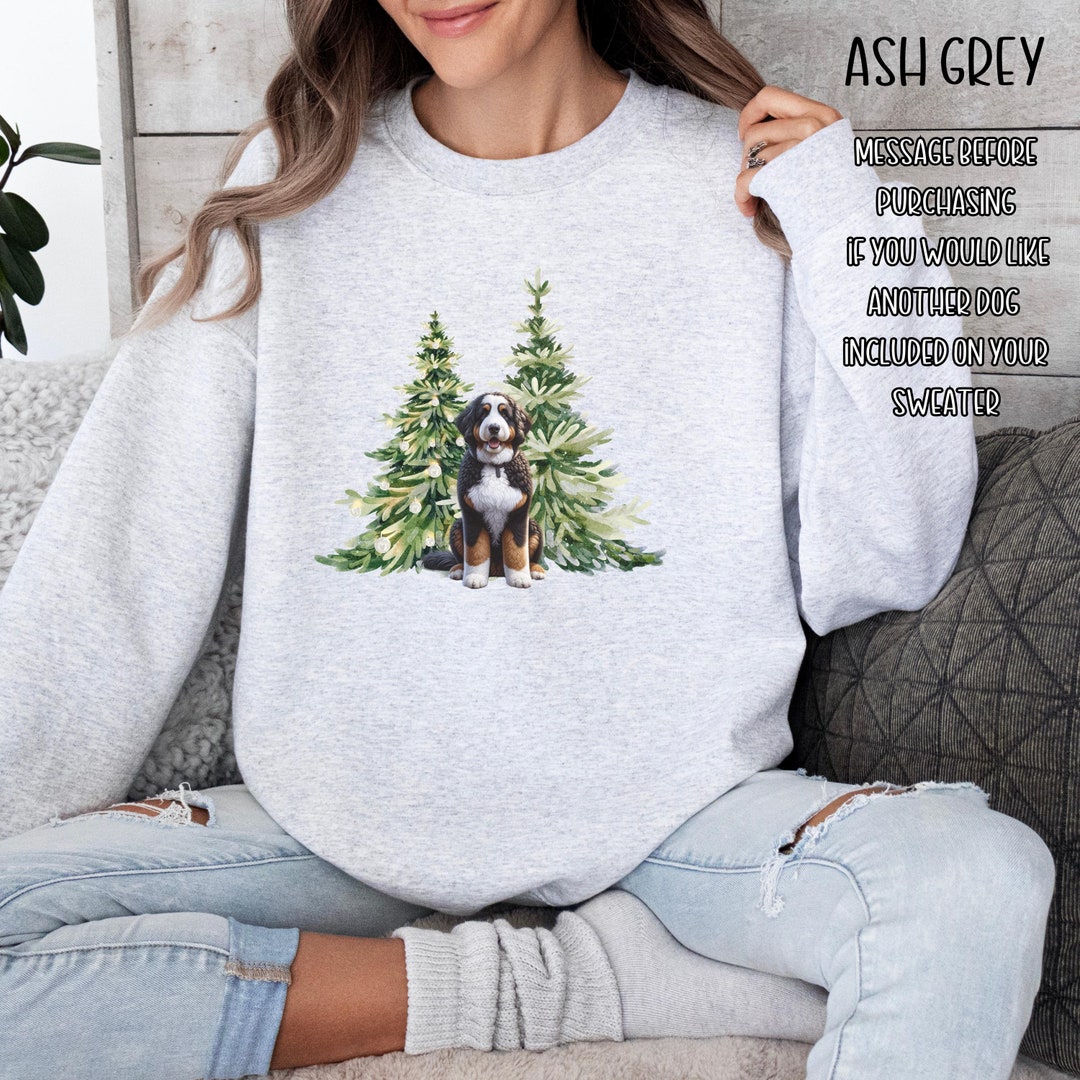 Bernedoodle Dog Christmas Tree Sweater, Christmas Sweatshirt for ...
