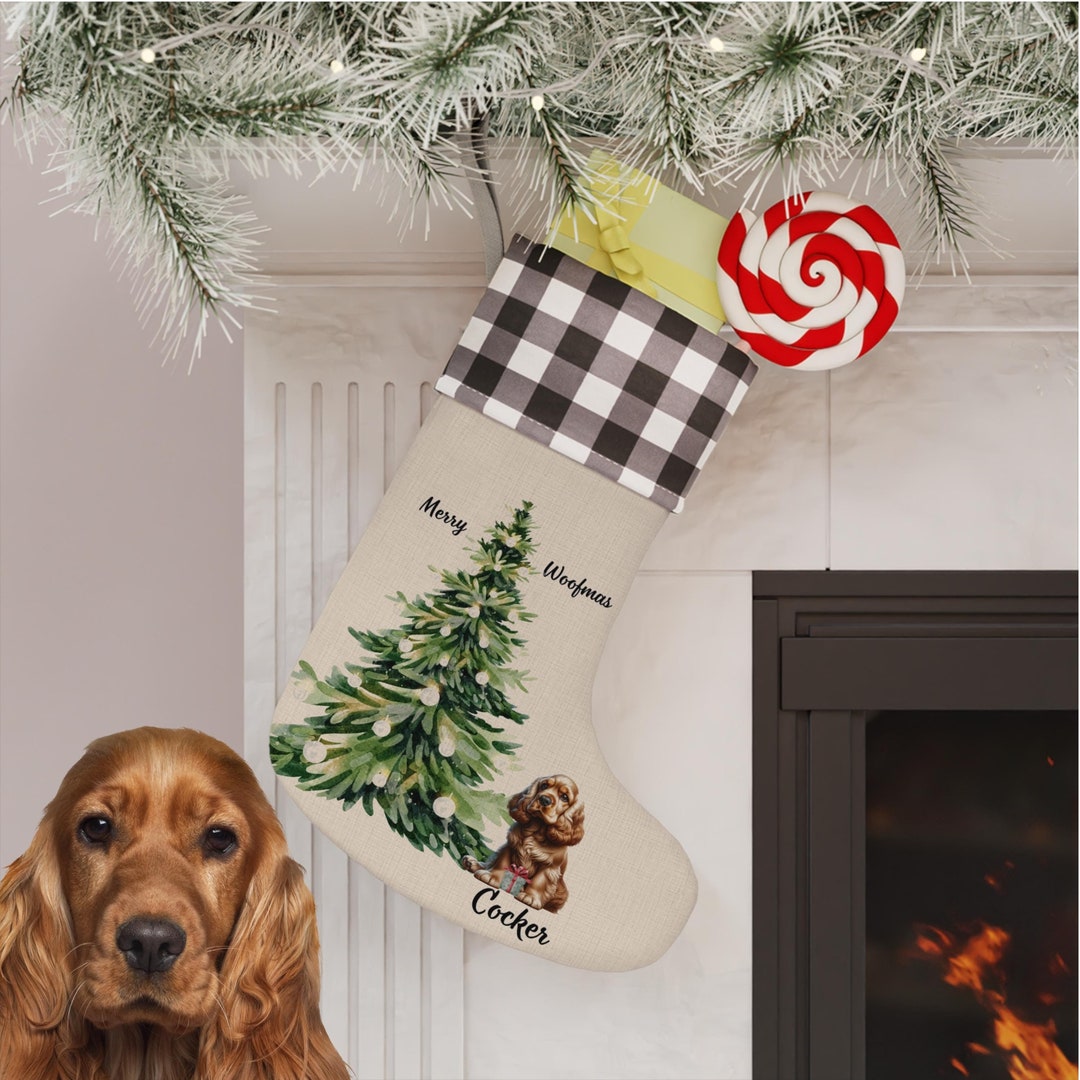 Personalized Cocker Spaniel Dog Christmas Stocking, Custom Cocker ...