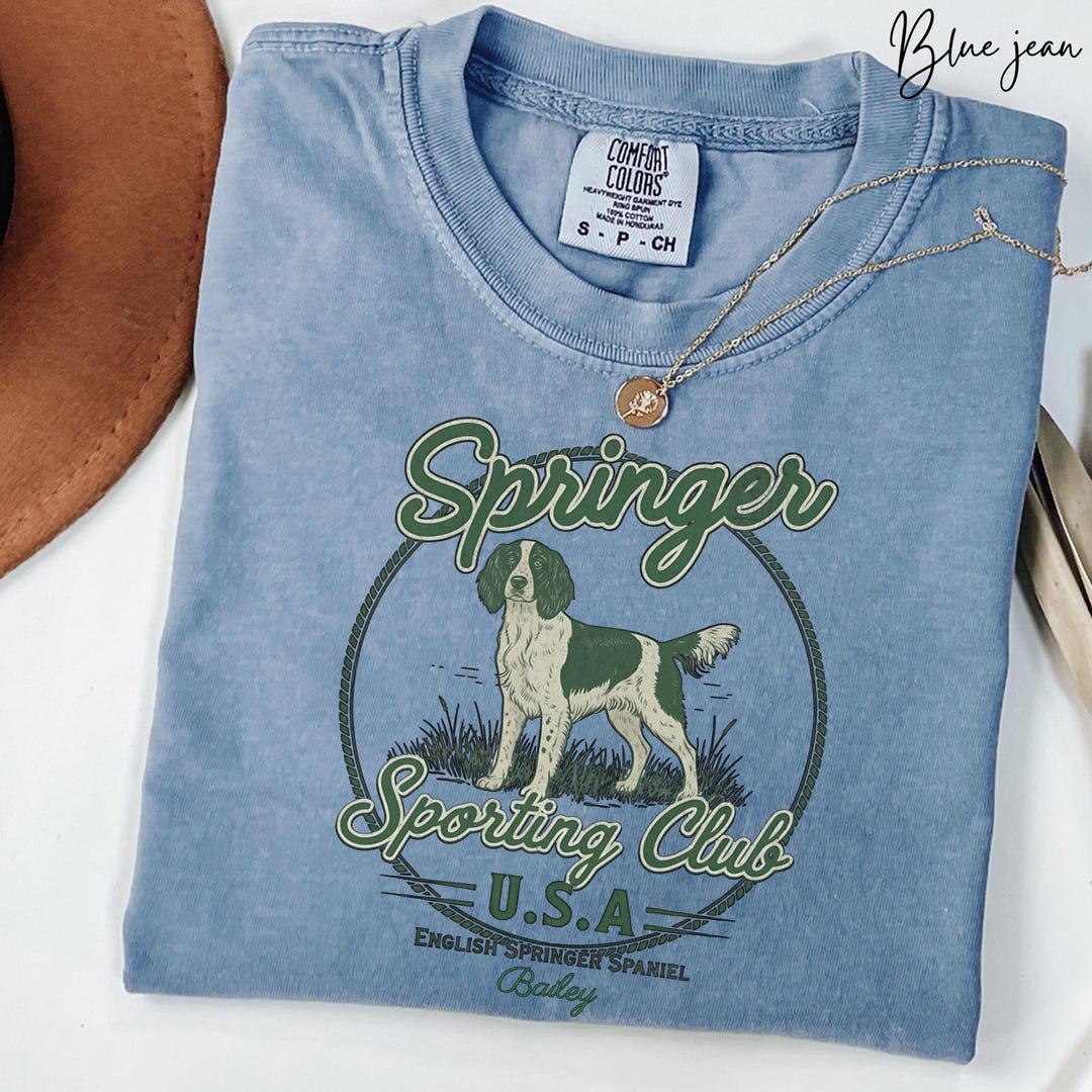 English Springer Spaniel Dog Shirt, Custom English Springer Vintage ...