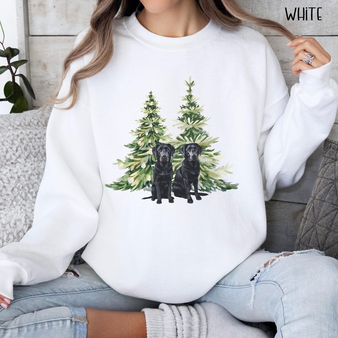 Black Labrador's Christmas Tree Sweater, Christmas Sweatshirt for Black ...