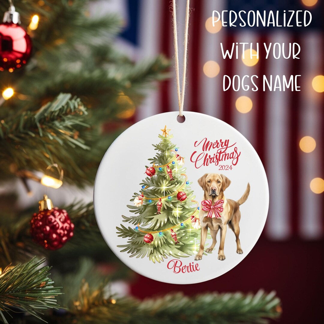 Personalized Golden Labrador Christmas Ornament, Custom Labrador Tree ...