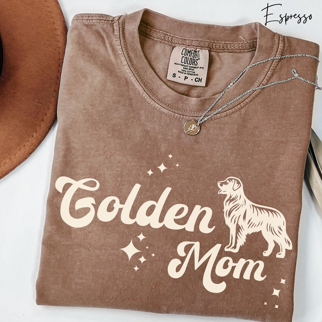 Golden Retriever Mom Comfort Colors Shirt, Retro Golden Mom Club Tshirt ...