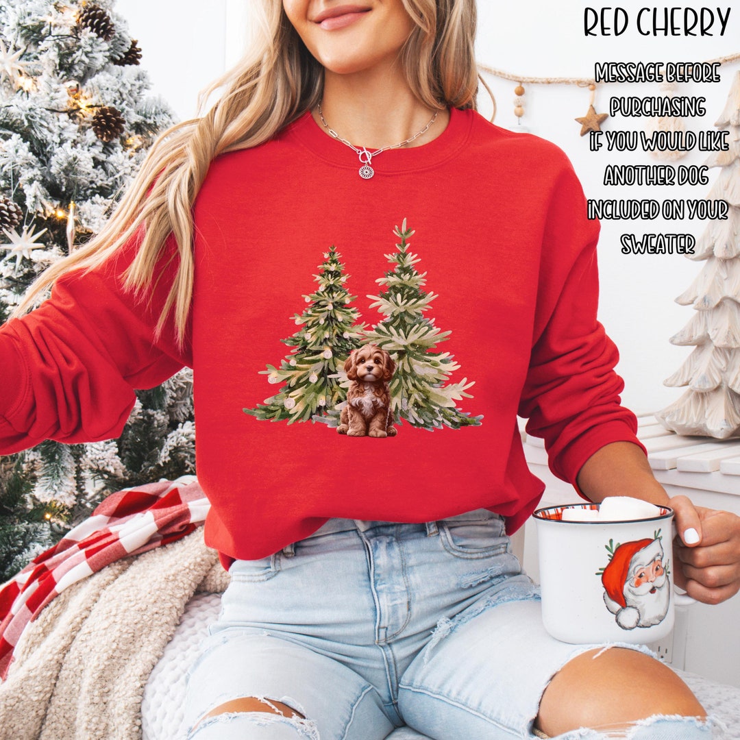 Cavapoo Dog Christmas Tree Sweater, Christmas Sweatshirt for Cavapoo ...