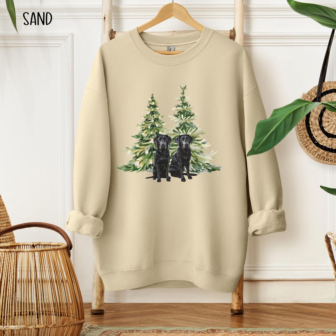 Black Labrador's Christmas Tree Sweater, Christmas Sweatshirt for Black ...