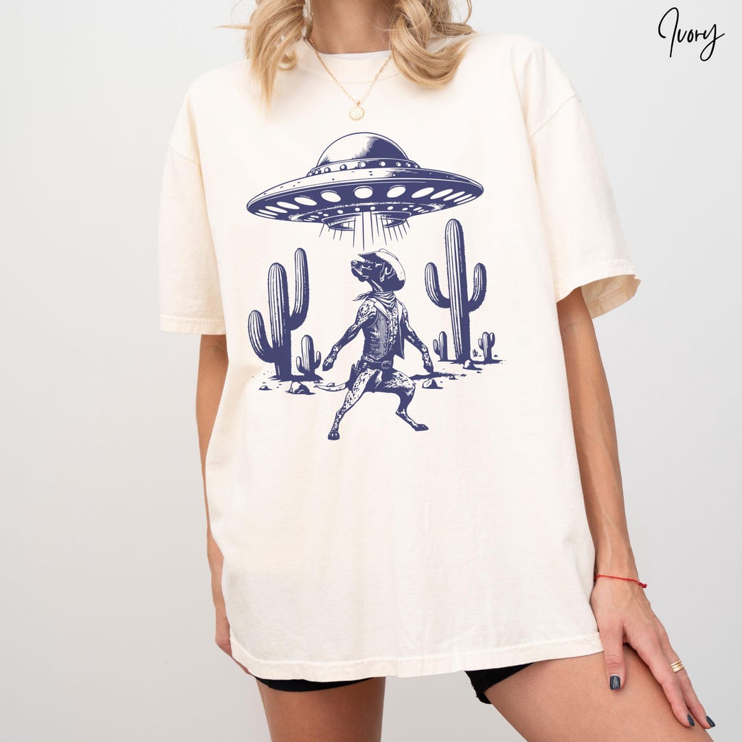 German Shorthaired Pointer Shirt, GSP UFO Vintage Western Tshirt, Retro ...