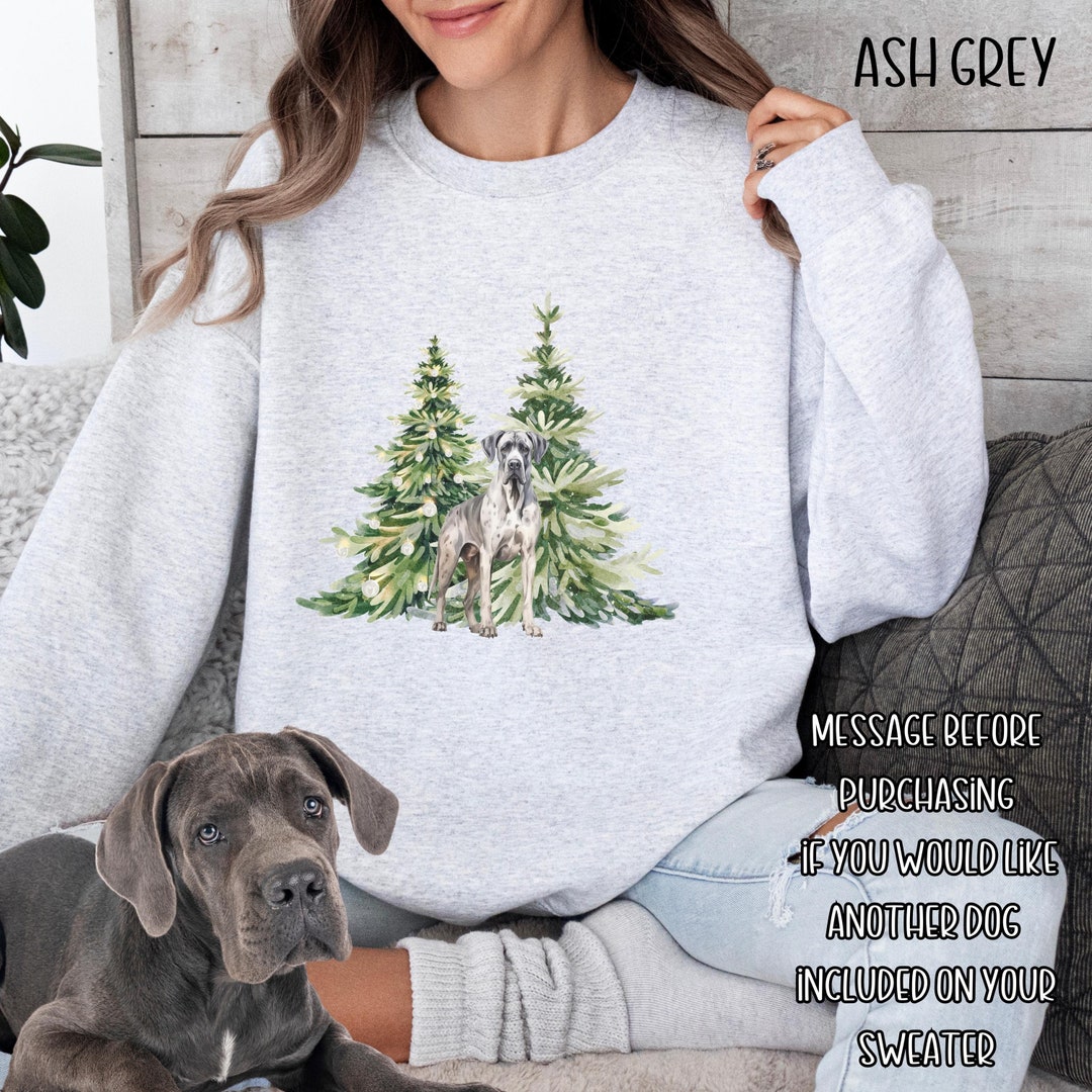 Great Dane Christmas Tree Sweater, Christmas Sweatshirt for Great Dane ...