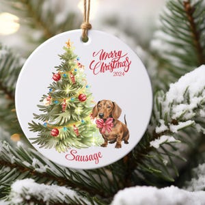 Personalized Dachshund Christmas Ornament, Custom Wiener Tree ...