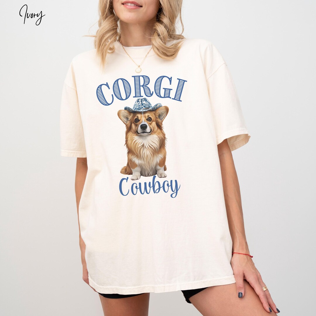 Corgi Shirt, Welsh Corgi Cowboy Tshirt, Chinoiserie Western T-shirt ...