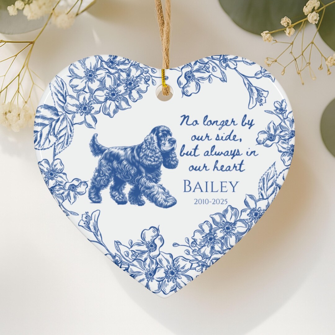 Cocker Spaniel Angel Pet Memorial Ornament, Custom Dog Name Sympathy ...
