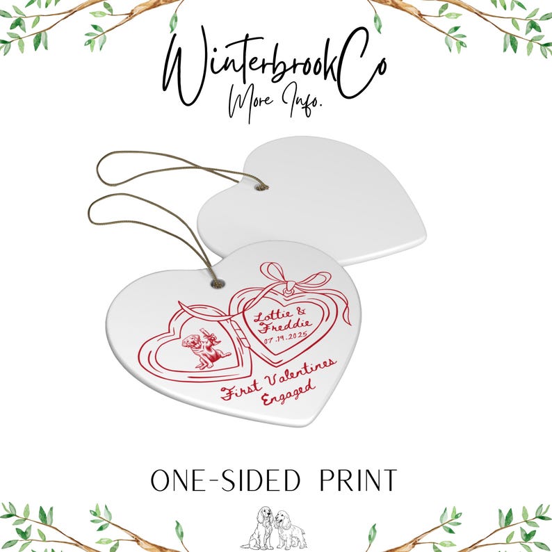 First Valentines Engaged Ornament, Labrador Retriever Valentine ...