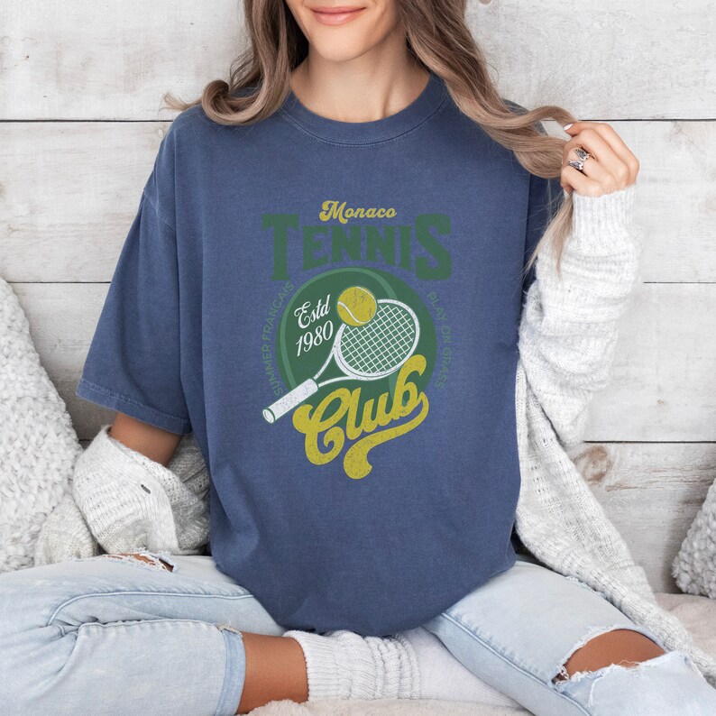 Vintage Tennis Club T-shirt Retro Vintage Monaco Tennis Gift Preppy ...