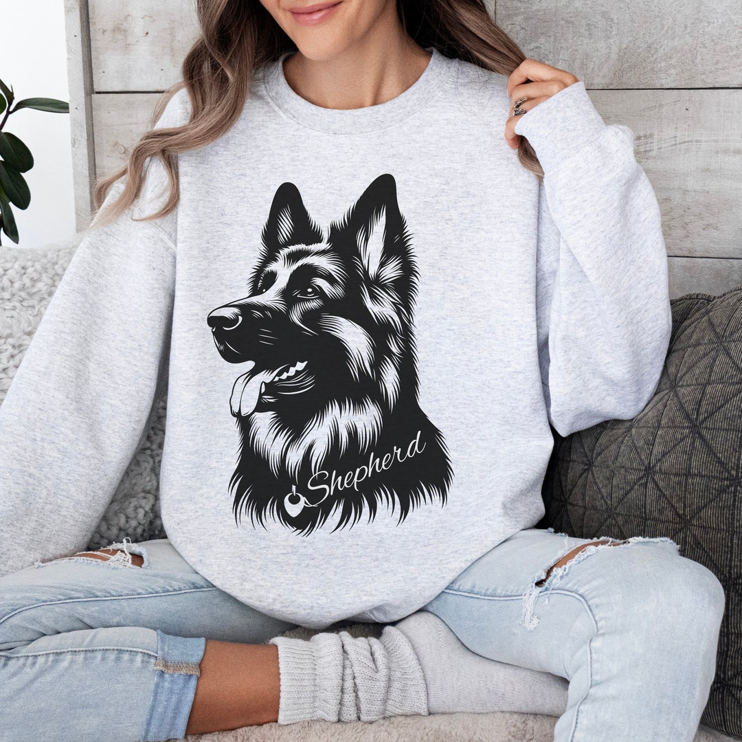 Personalized German Shepherd Name Sweatshirt, Custom GSD Dog Name Shirt ...