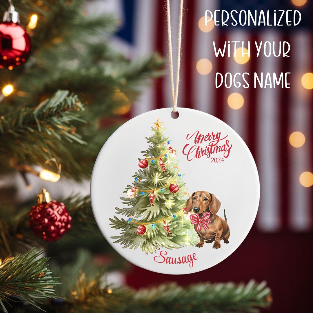 Personalized Dachshund Christmas Ornament, Custom Wiener Tree ...