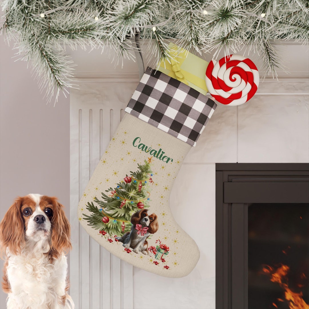 Personalized Cavalier King Charles Dog Christmas Stocking, Custom ...