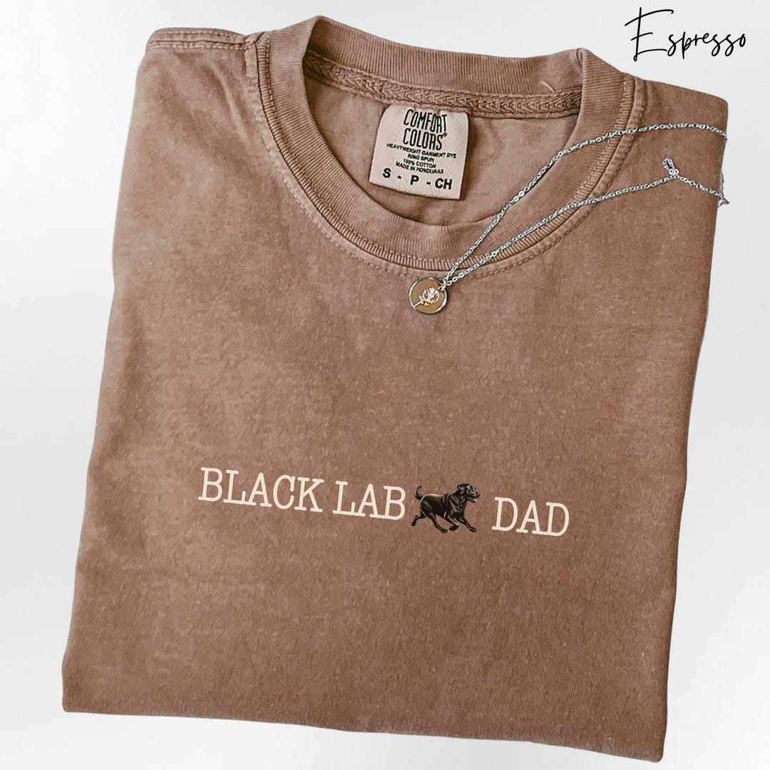 Black Labrador Dad Comfort Colors® T-shirt, Minimalist Lab Dad Shirt ...