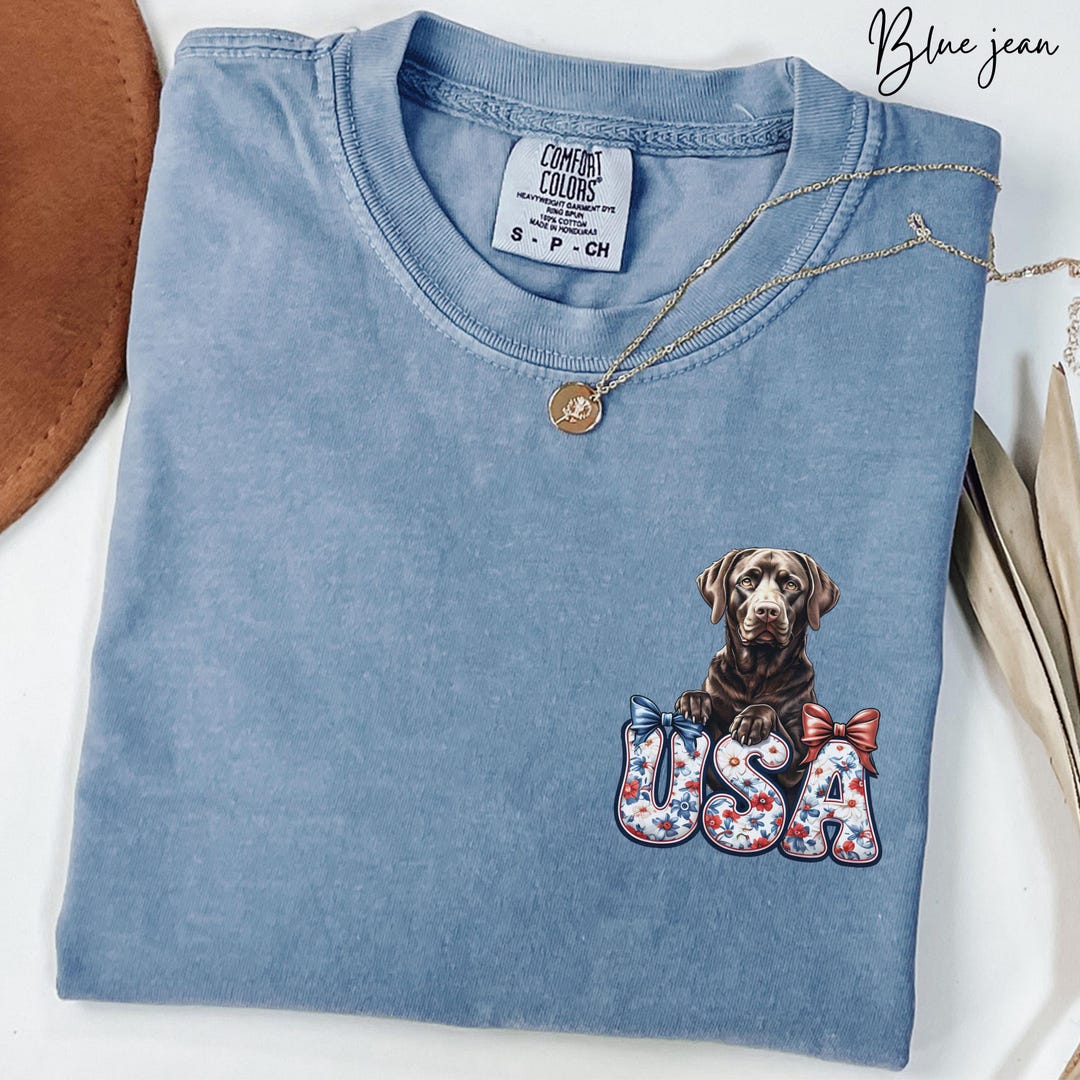 Chocolate Labrador USA Shirt, Chocolate Lab 4th July Tee, Memorial Day ...