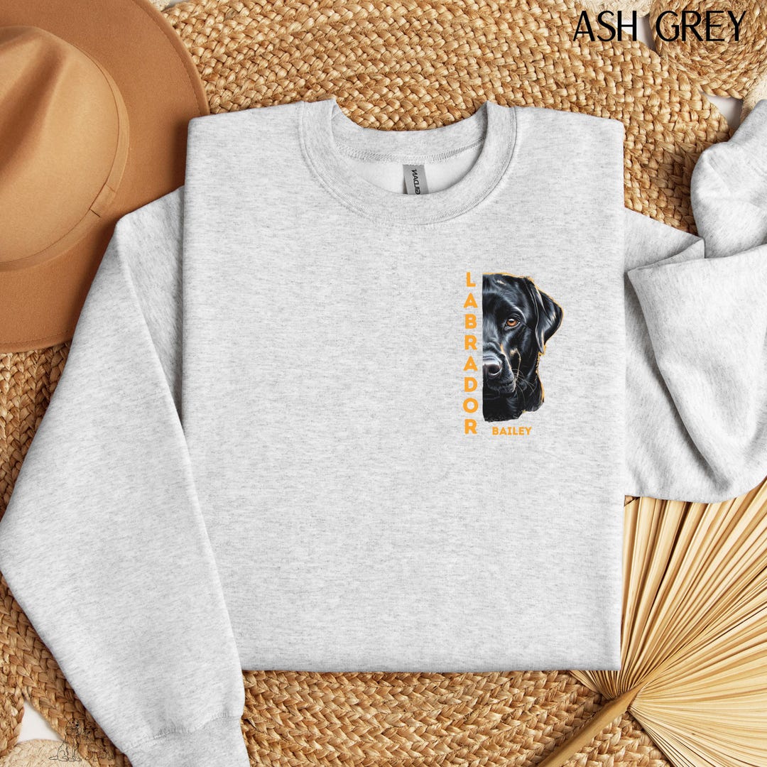 Black Labrador Personalized Name Sweatshirt, Custom Dog Name Shirt ...