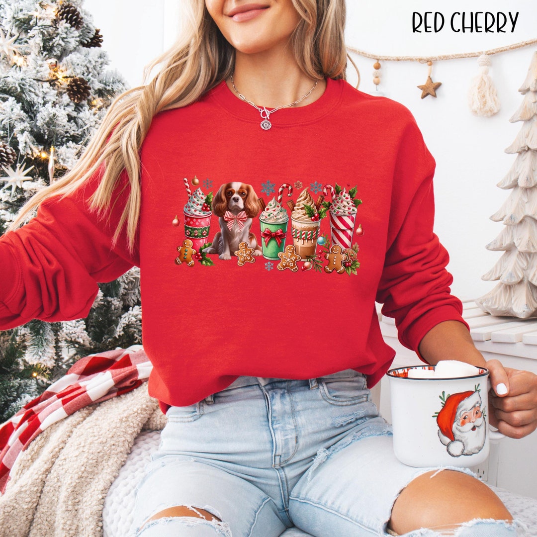 Cavalier King Charles Spaniel Gingerbread Coffee Latte Sweatshirt ...