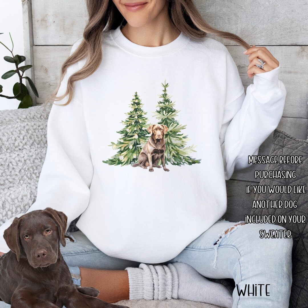 Chocolate Labrador Christmas Tree Sweater, Christmas Sweatshirt for ...