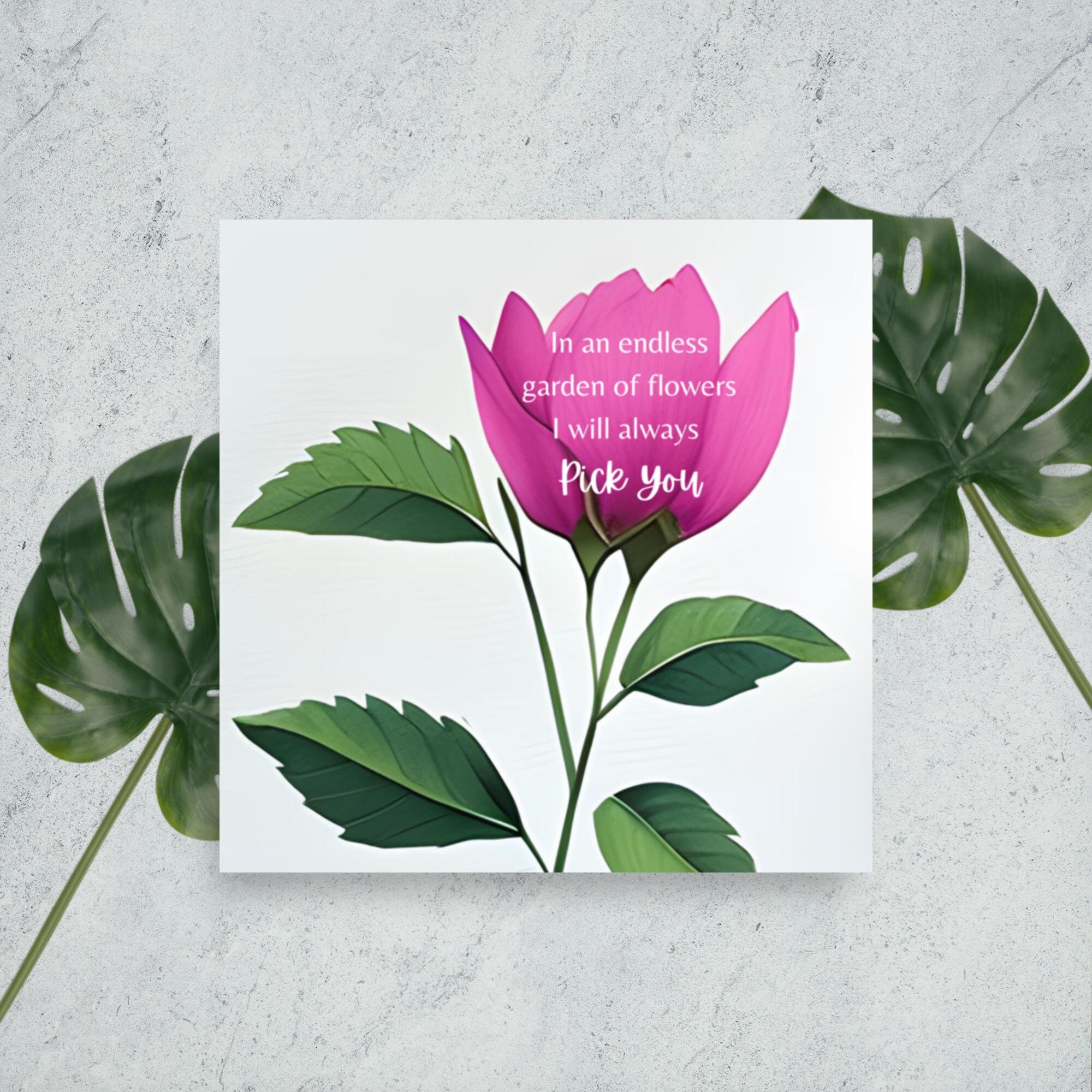 Art Print With Flowers & Quote in an Endless Garden of Flowers I Will ...