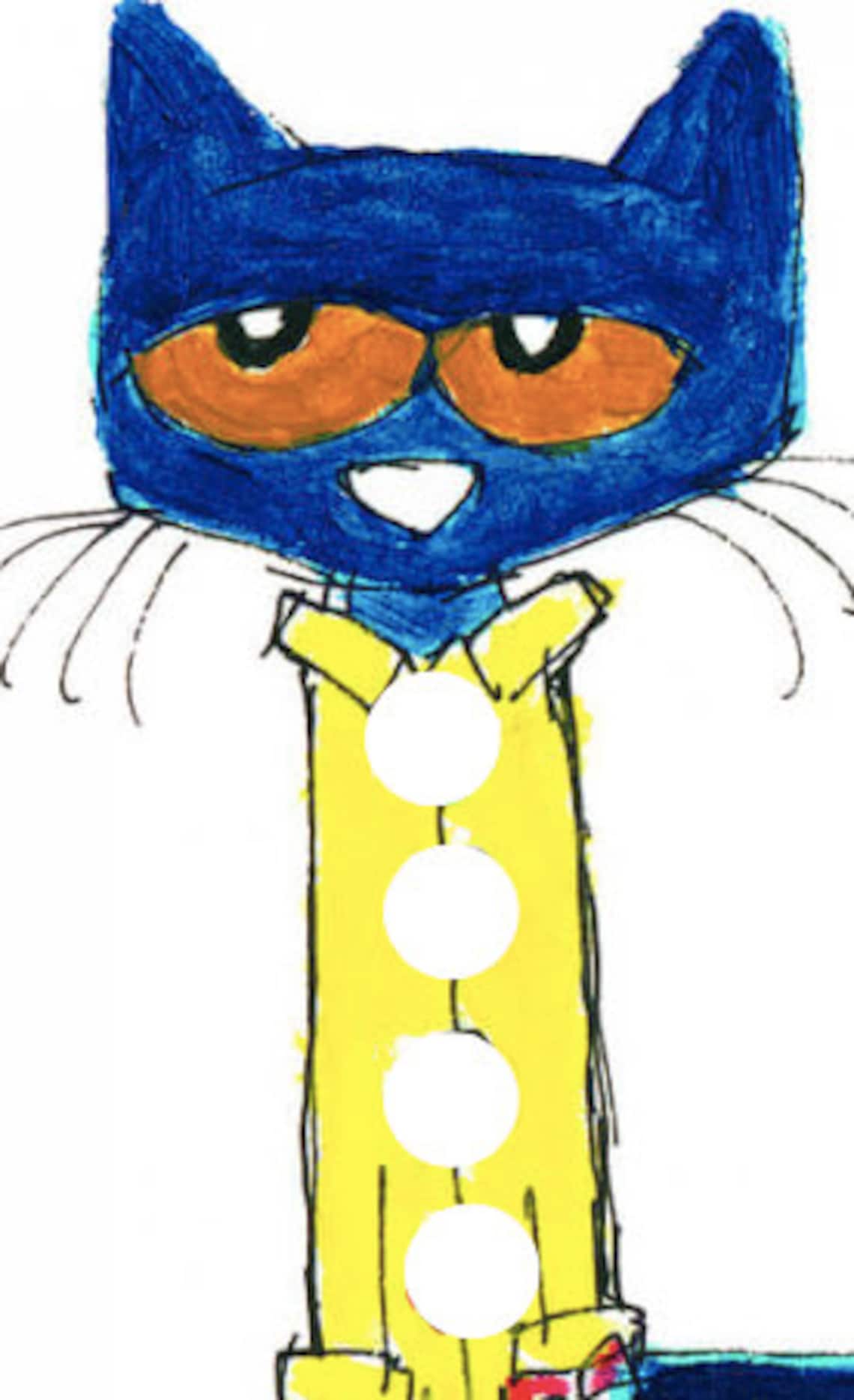 Pete the Cat Buttons 4 Token Board | Etsy
