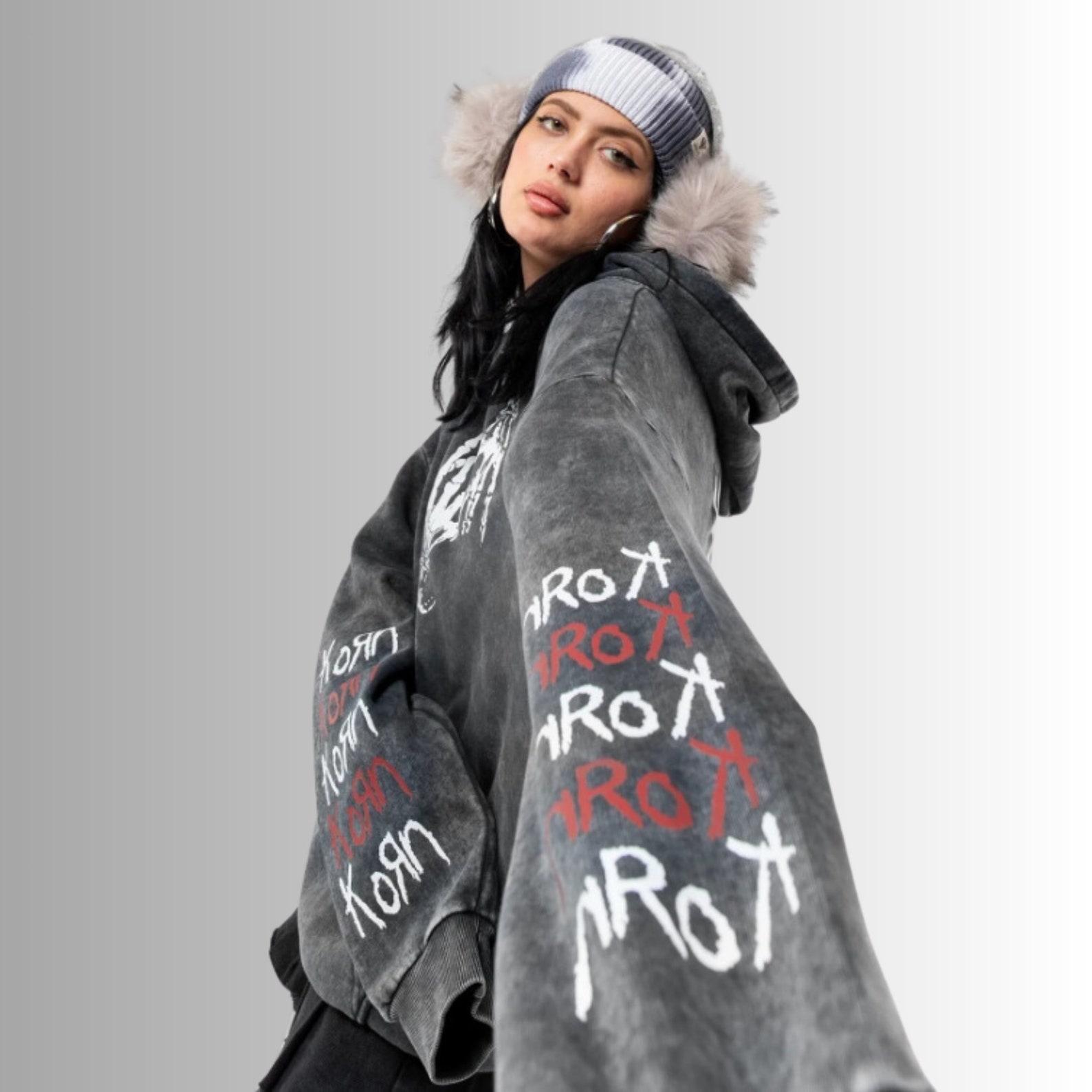 Korn Band Hoodie Vintage Inspired, Washed Black, Soft Cotton Unisex ...