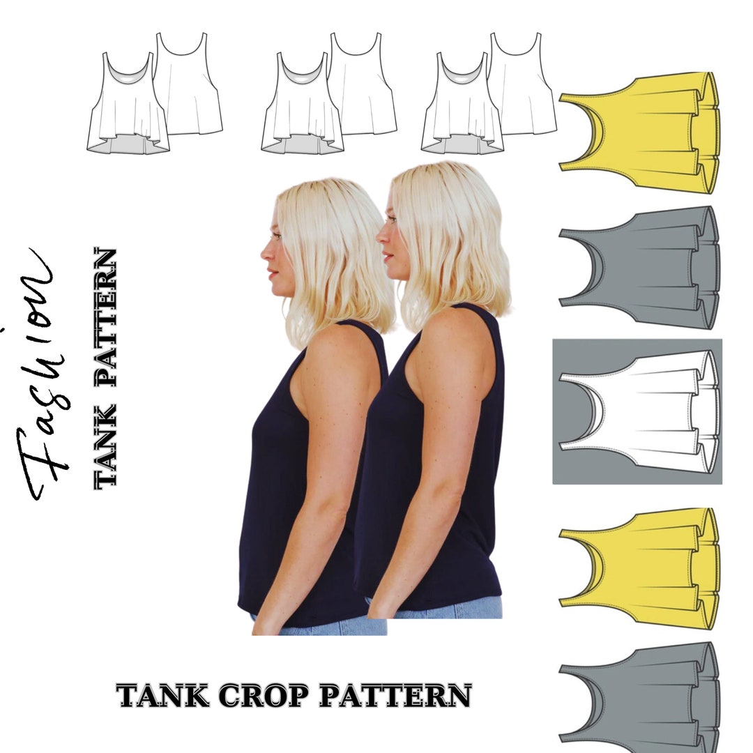 Tank Crop Sewing Pattern Summer Shirt Tutorial Women's - Etsy