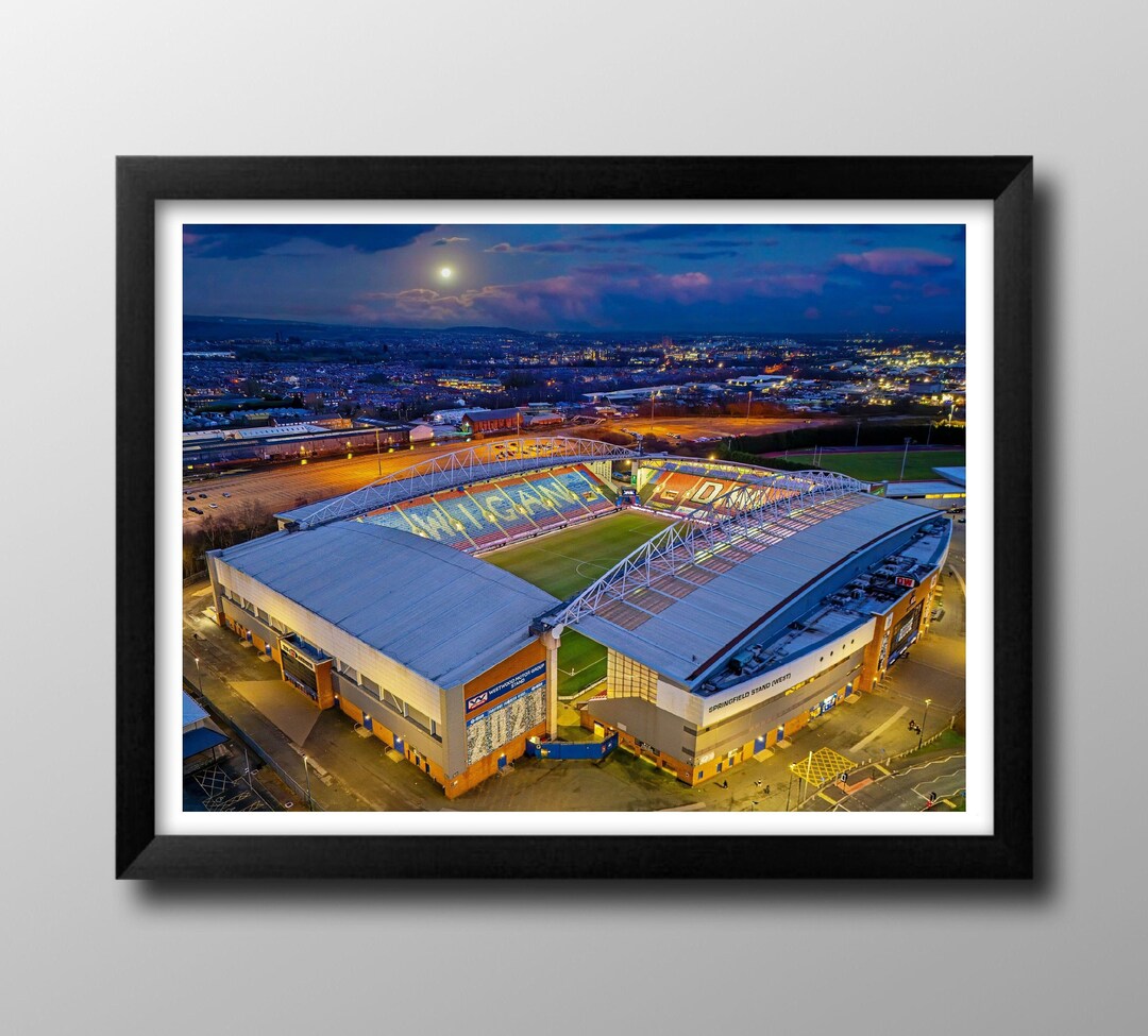 Wigan Athletic, Wigan warriors, Brick Community Stadion GELEGENER Druck ...