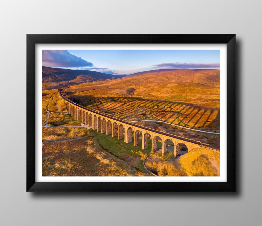 North Yorkshire Gifts, Ribblehead Viaduct Sunset, Framed Print. Also ...