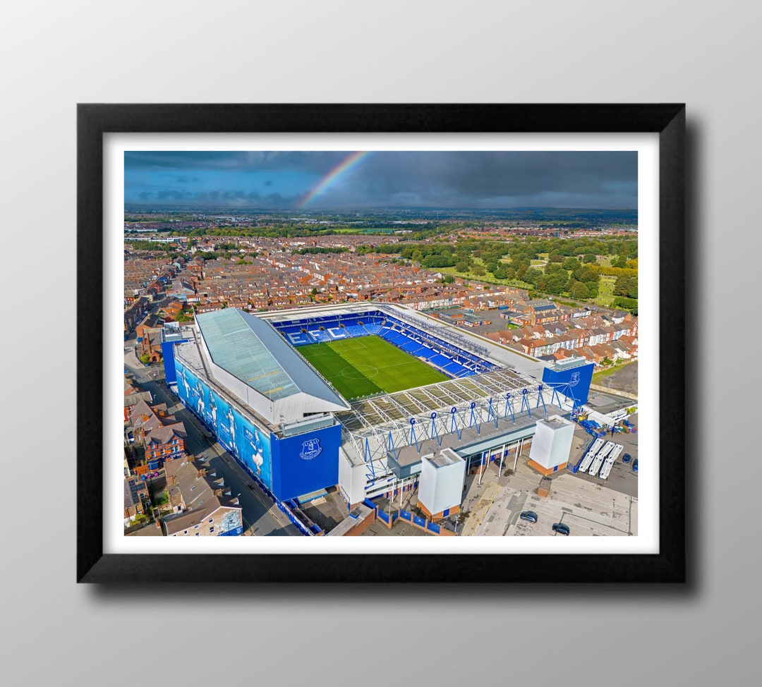 Everton Gifts, Goodison Park Stadium Framed Print. Stunning Rainbow ...