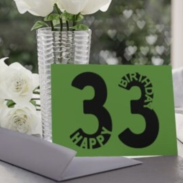 Happy 33rd Birthday Card - Etsy