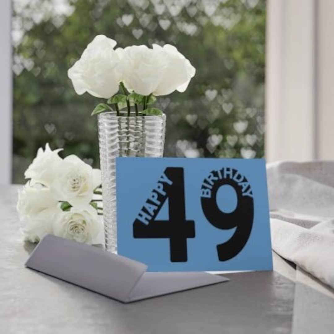 49th Birthday Card SVG Happy Birthday Cutting File Cricut - Etsy