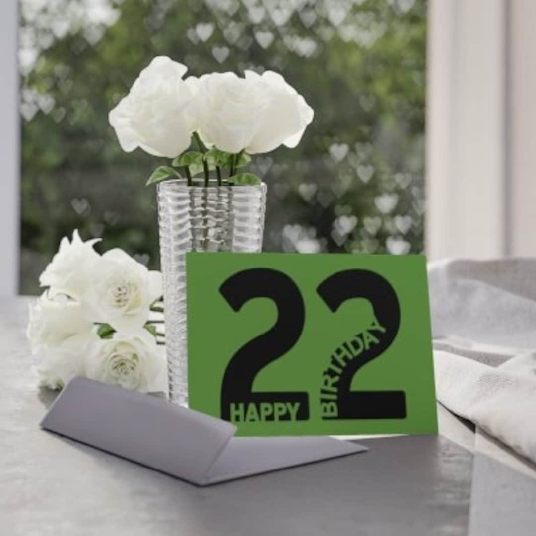 22nd Birthday Card SVG Happy Birthday Cutting File Cricut - Etsy