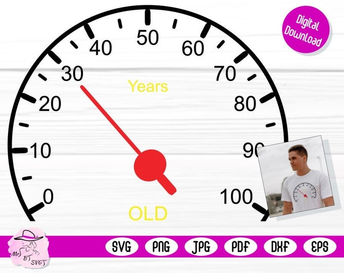 30th Birthday SVG, Speedometer Svg, Mens 30th Birthday, Gift for Car ...