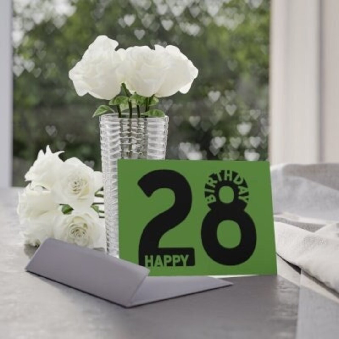 28th Birthday Card SVG Happy Birthday Cutting File Cricut - Etsy Canada