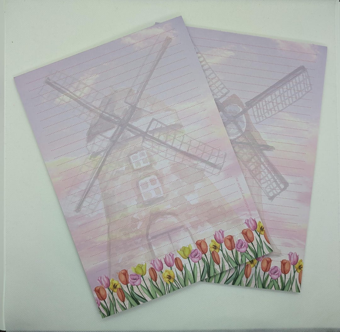 A4 Stationery Pad Printed on Both Sides and Lined "tulips", 50 Sheets ...