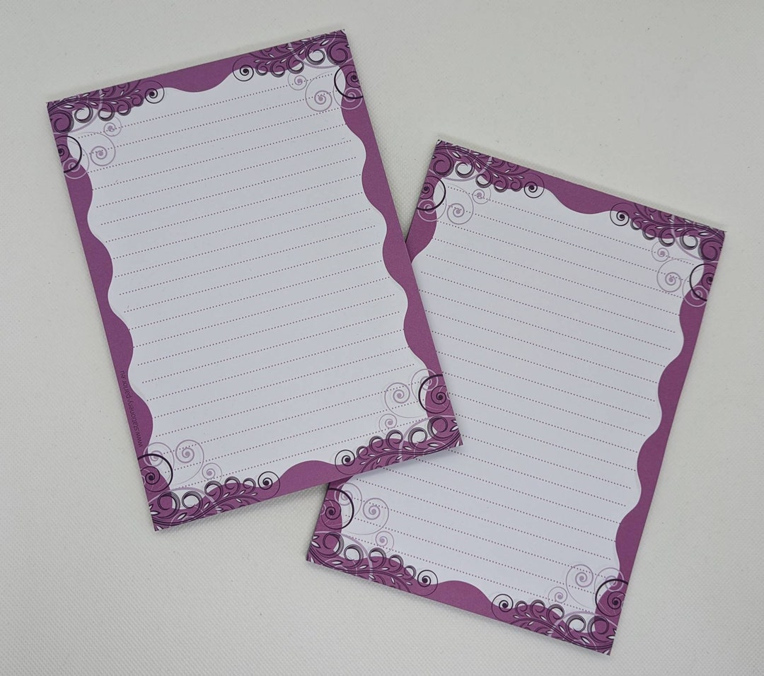 Writing Paper Block A5 Printed on Both Sides and Lined "romantic ...