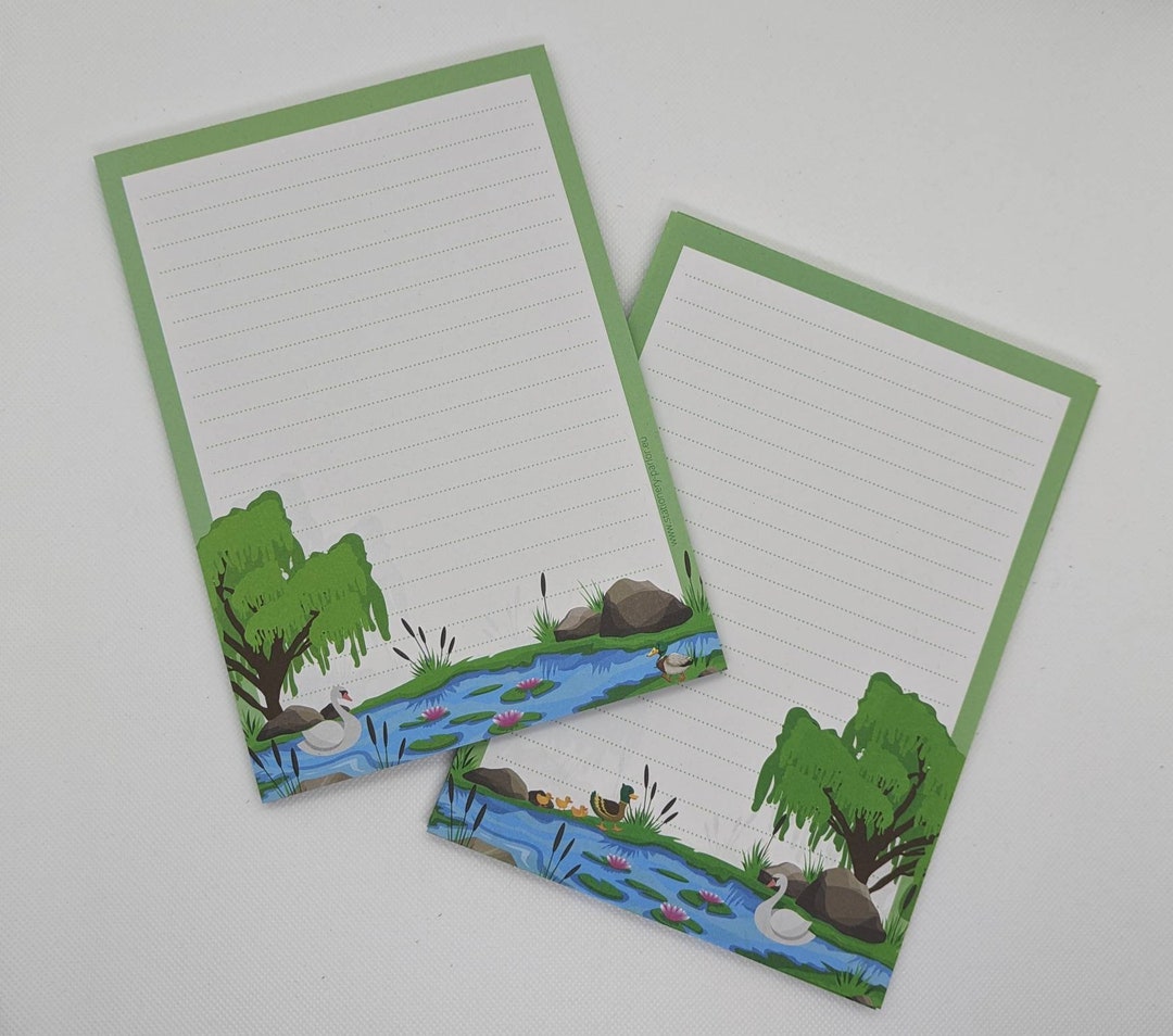 Writing Paper Block A5 Printed on Both Sides and Lined "schwanteich ...