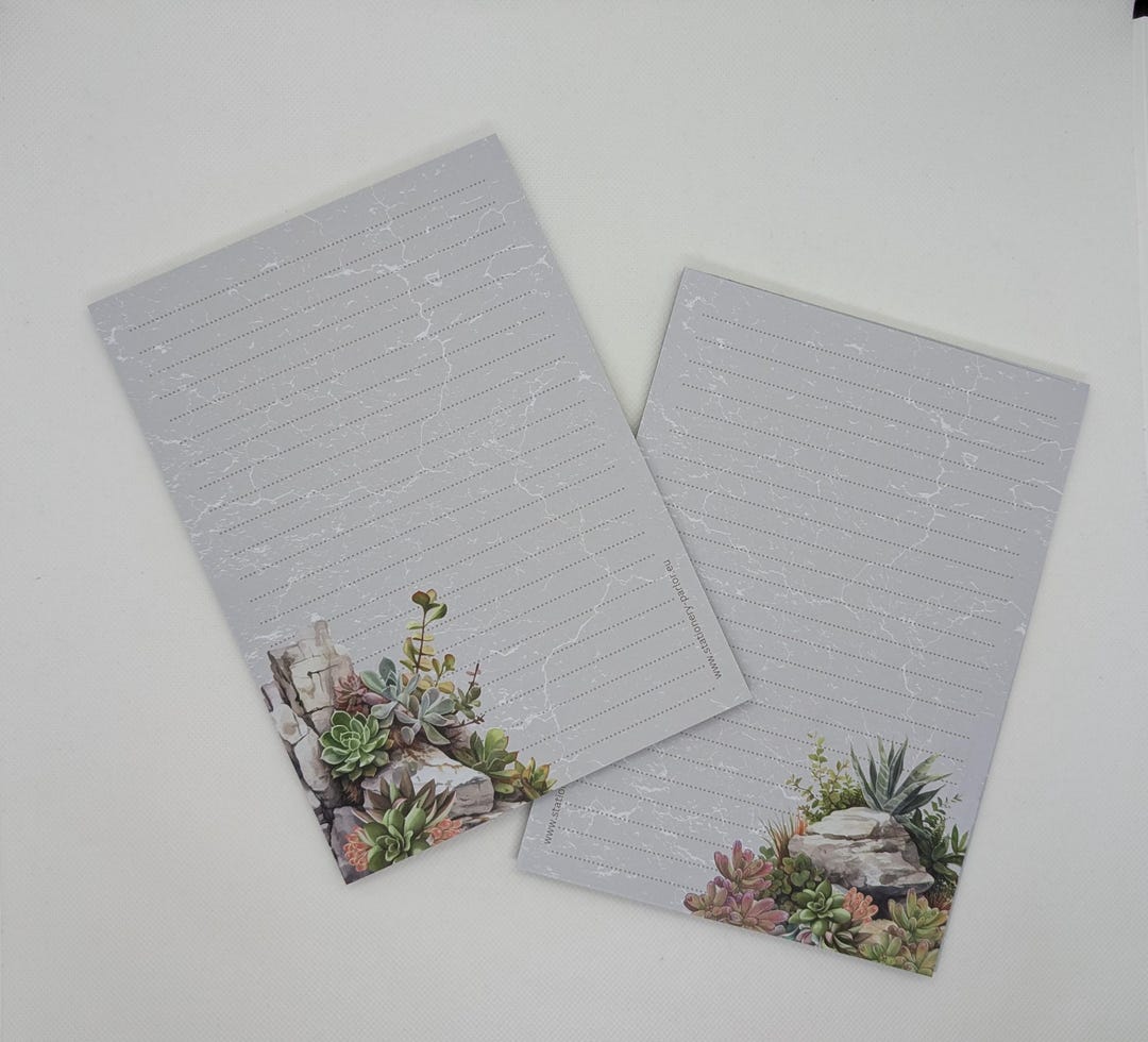 Writing Paper Block A5 Printed on Both Sides and Lined succulents ...