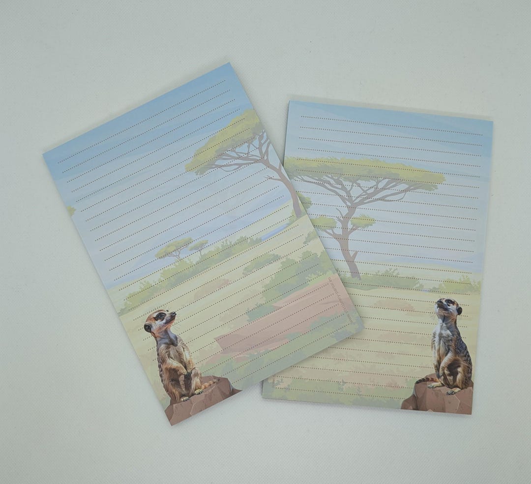 A5 Stationery Pad, Printed and Lined on Both Sides, "meerkats" Design ...