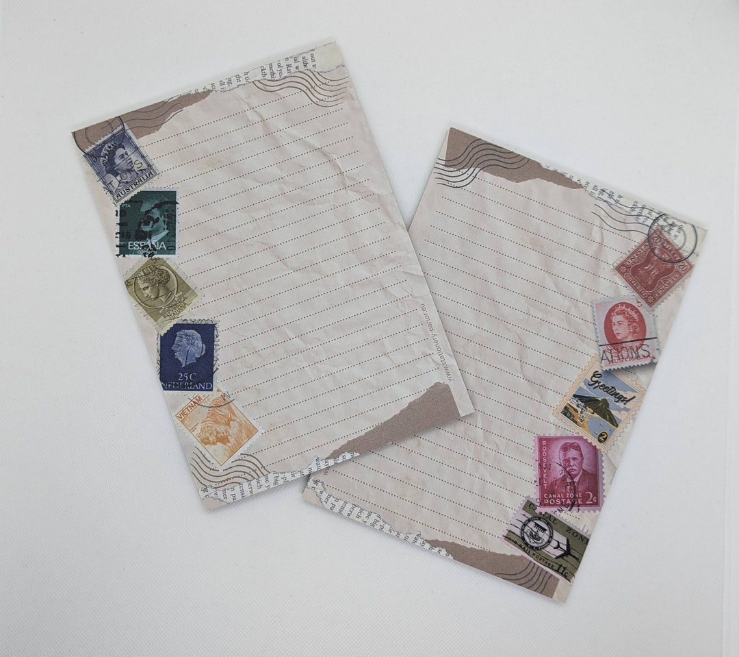 Writing Paper Block A5 Printed on Both Sides and Lined "stamps", Motif ...