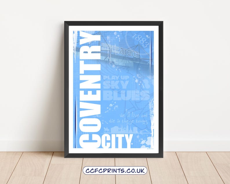 Coventry City Poster A3 A4 Coventry City Print Poster Football Art Wall ...