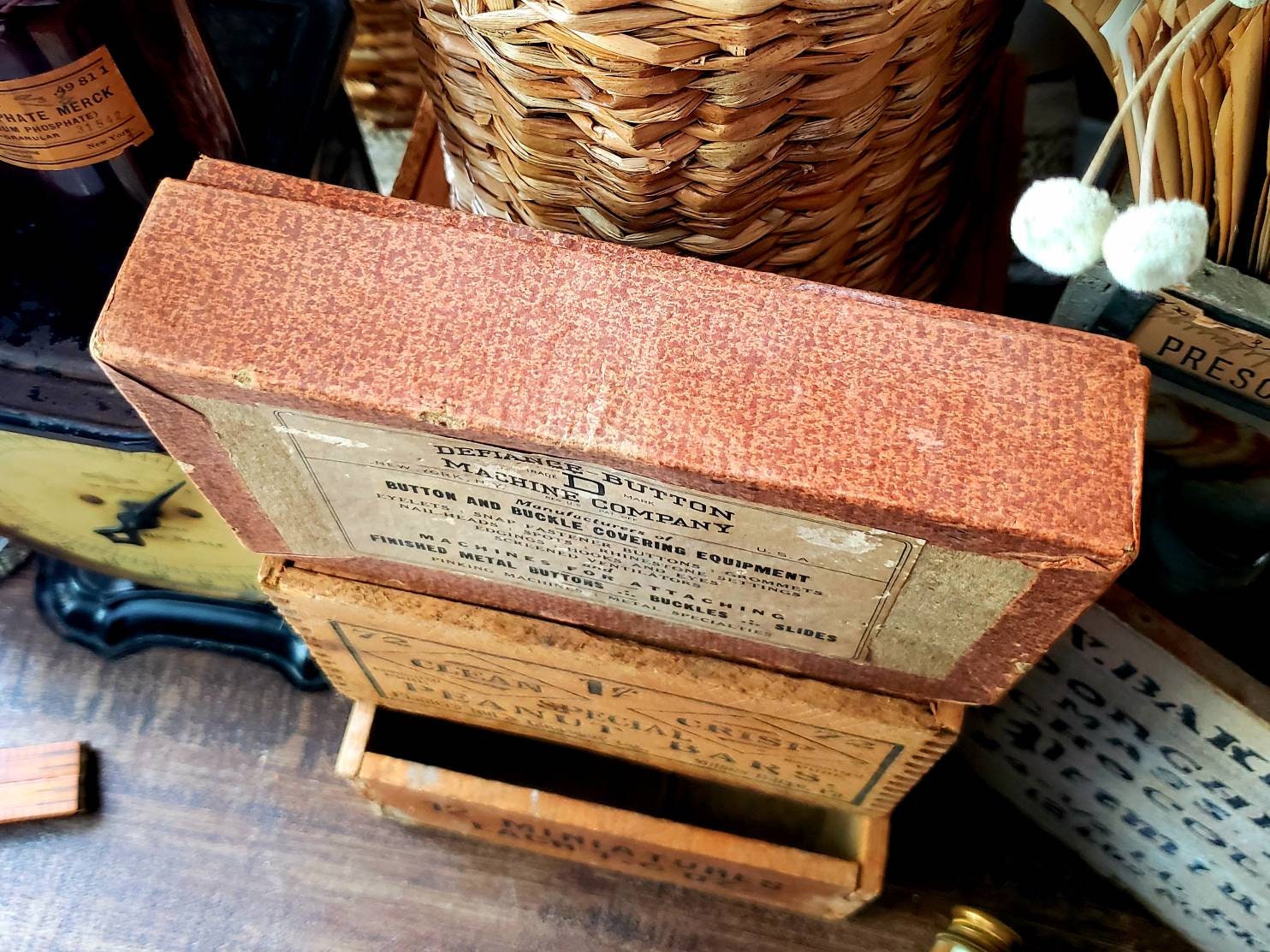 Antique 1920s Defiance Button Machine Company Paper Box - Etsy