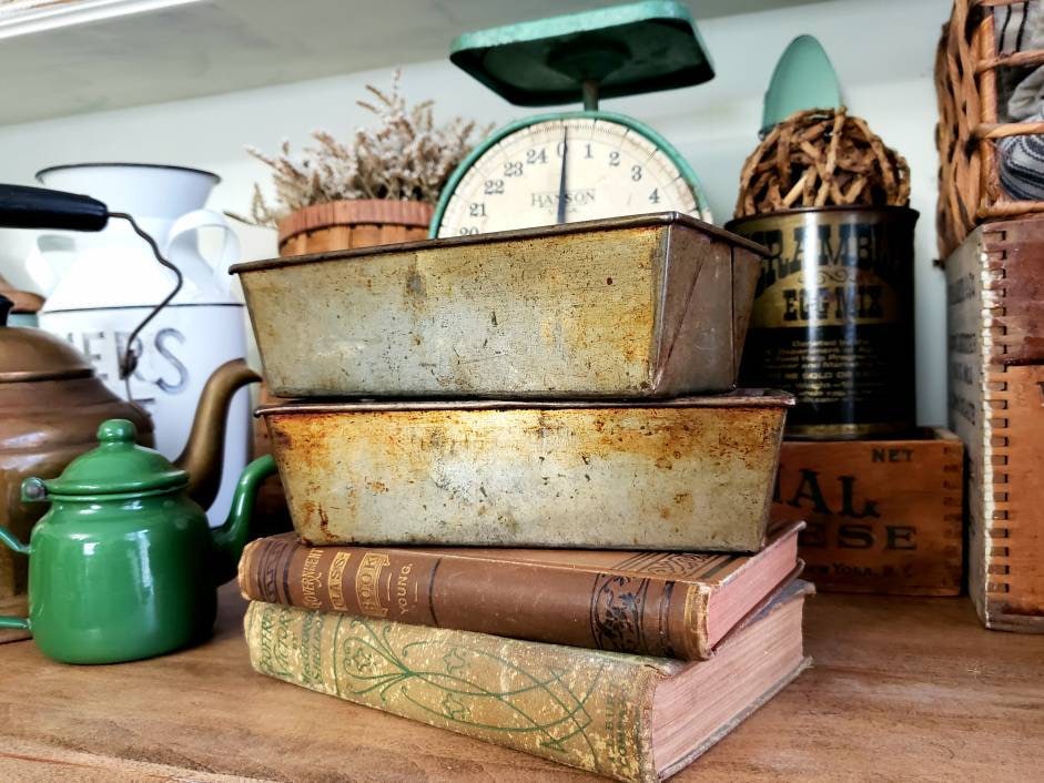 Vintage 1950s Bake King Bread Loaf Baking Pans, Envelope Folded Metal ...