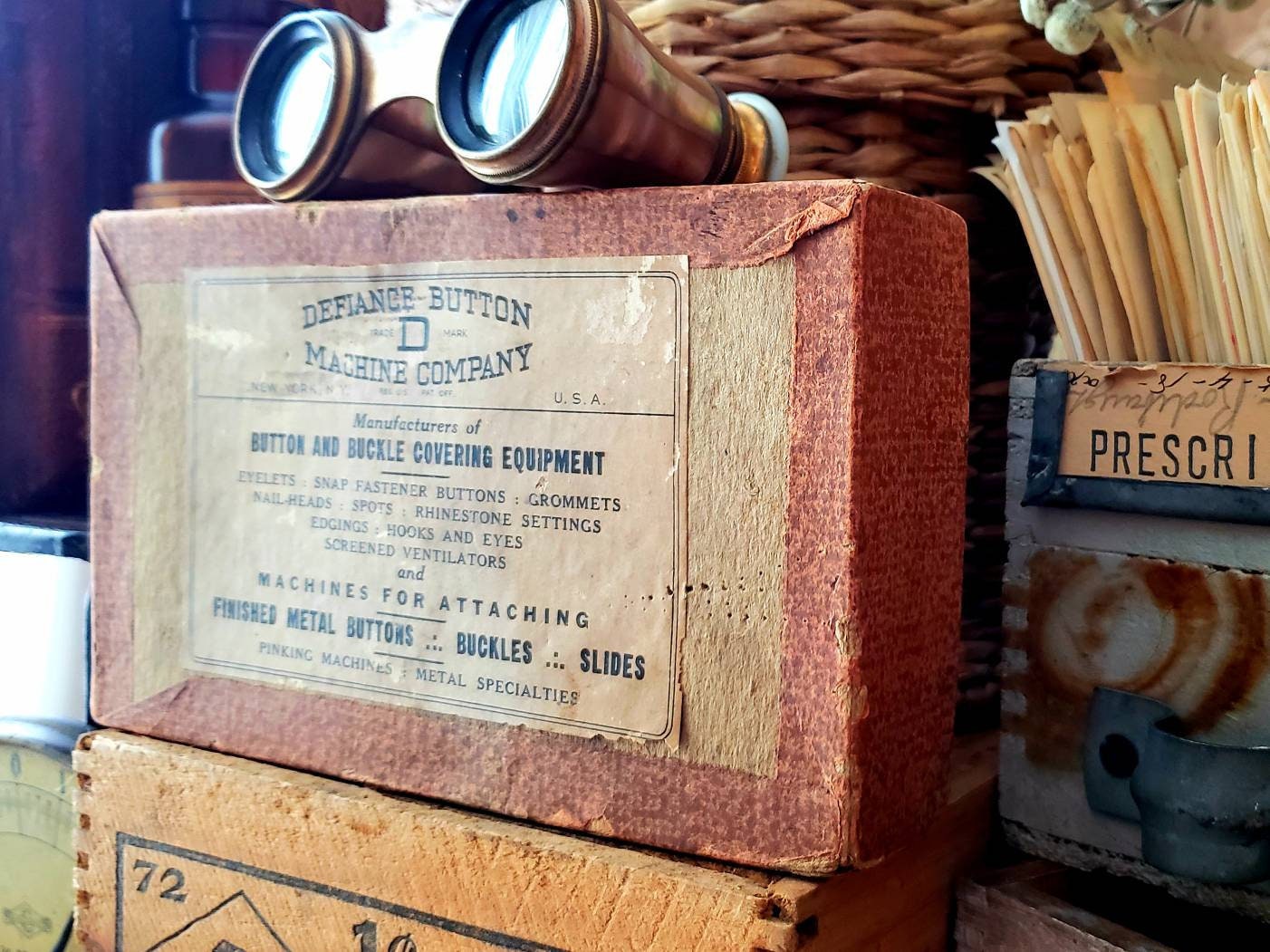 Antique 1920s Defiance Button Machine Company Paper Box - Etsy