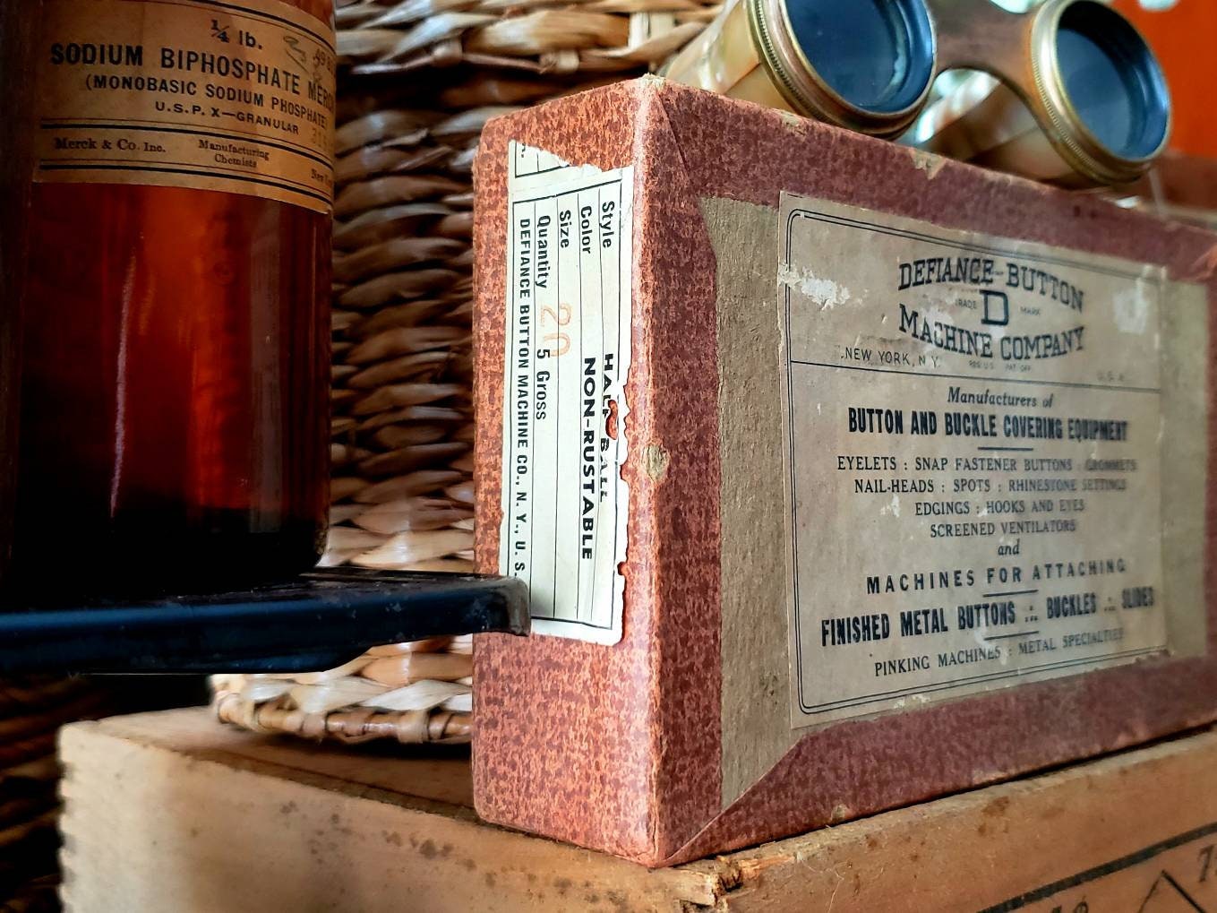 Antique 1920s Defiance Button Machine Company Paper Box - Etsy