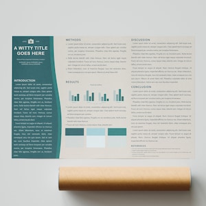 Scientific Poster Template in Powerpoint | Warm Blue | Academic or ...