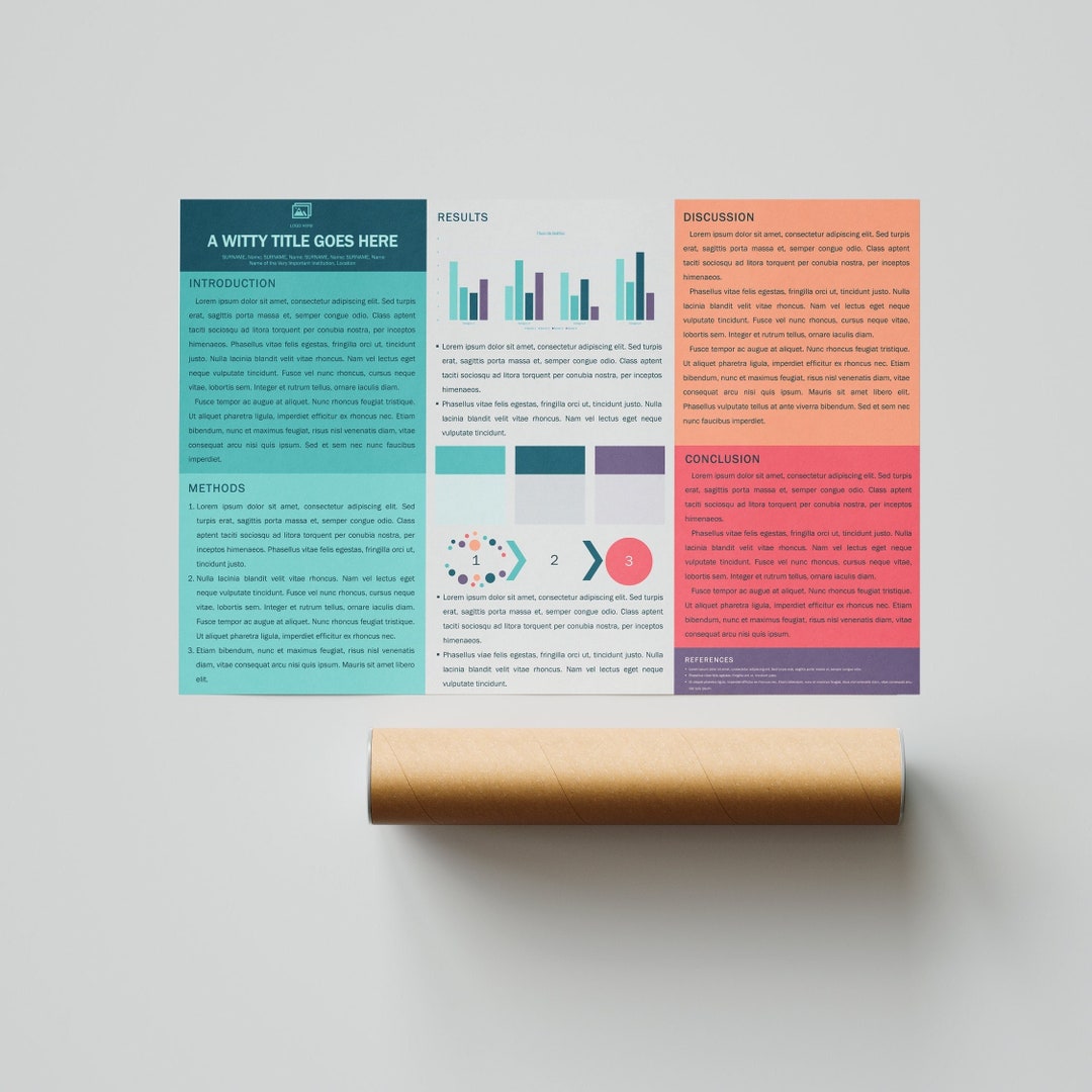 Scientific Poster Template in Powerpoint | Sunset | Academic or ...